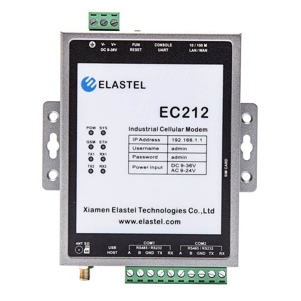 EC212 Industrial DTU, Cellular modem- Elastel